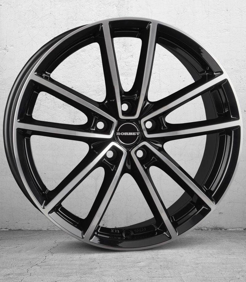 Borbet W black polished glossy Felge 8x20 Zoll 5x108 Lochkreis– Beast ...